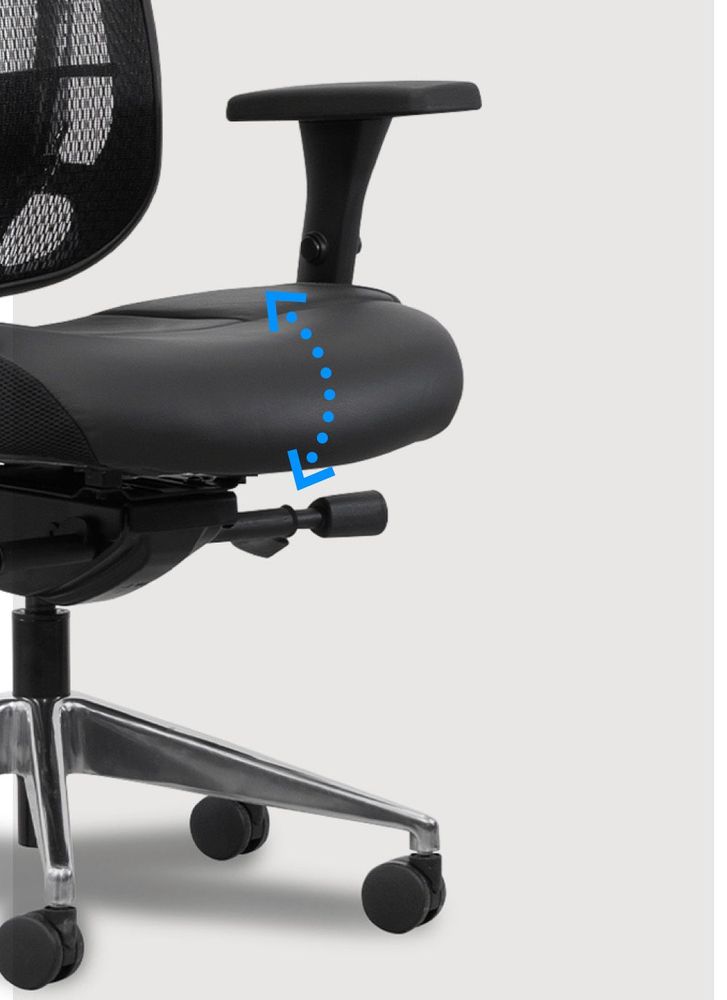 BTOD Akir Mesh Back Ergonomic Chair with Leather Seat