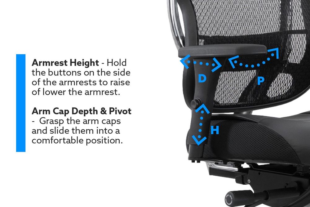 BTOD Akir Mesh Back Ergonomic Chair with Leather Seat